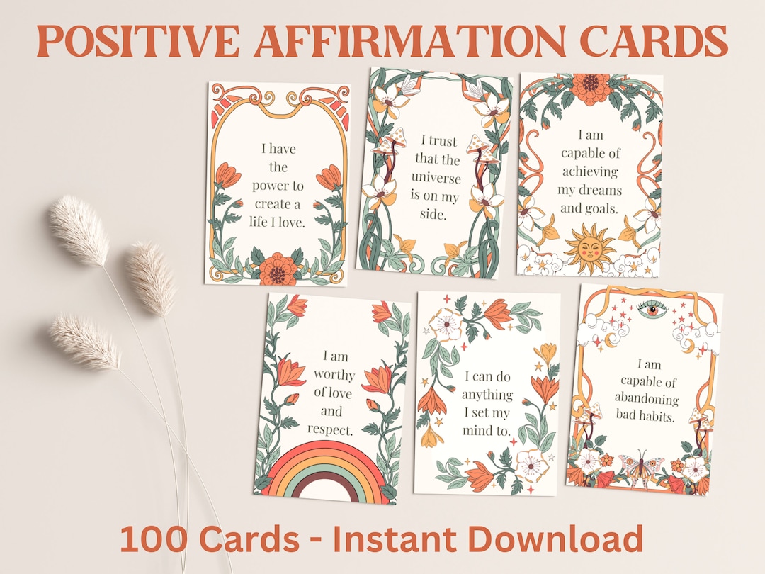 Affirmation Cards Printable, Daily Positive Affirmation Quotes, Self ...