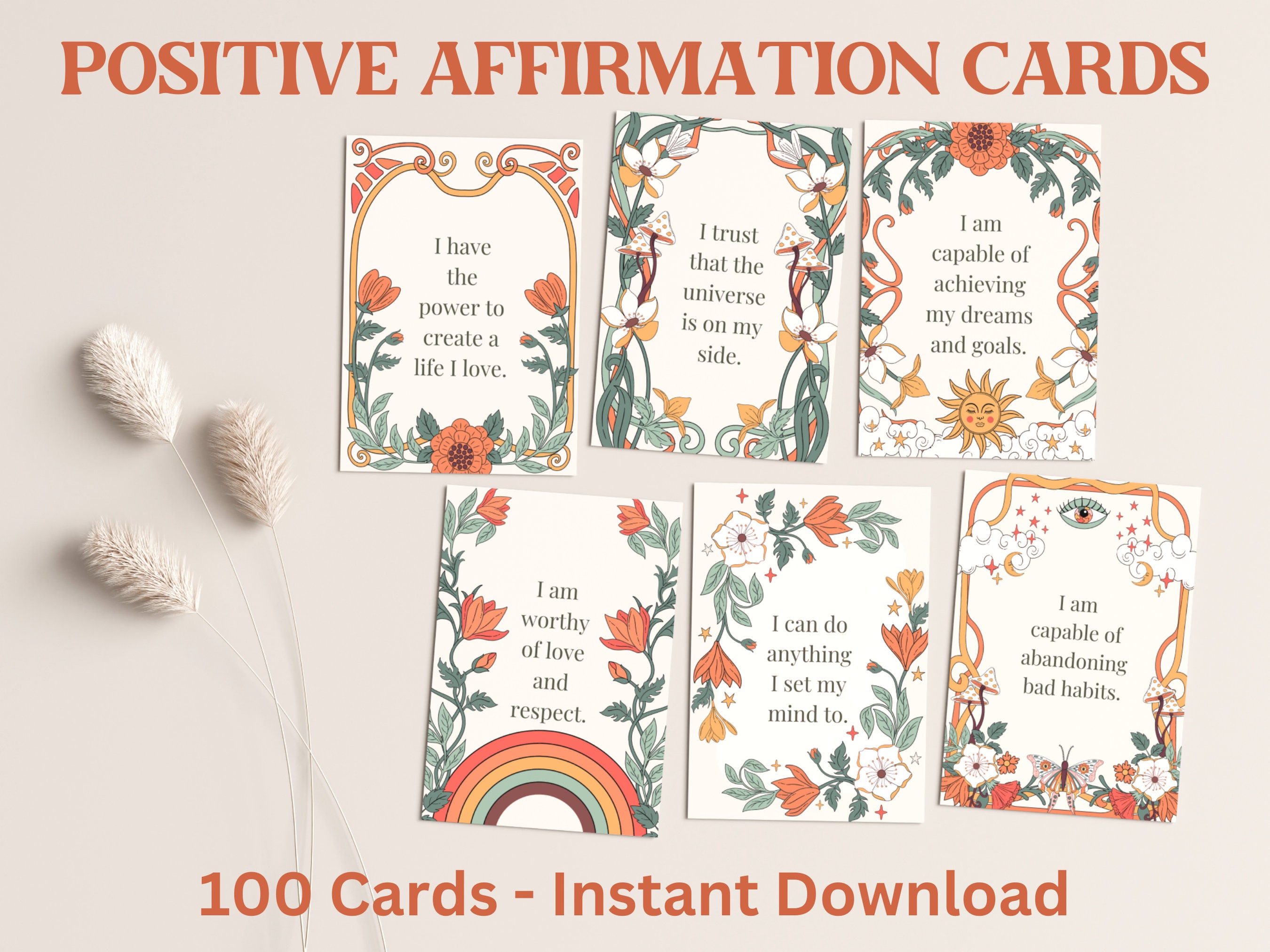 Printable Affirmation Cards, Daily Positive Affirmation Quotes, Self ...