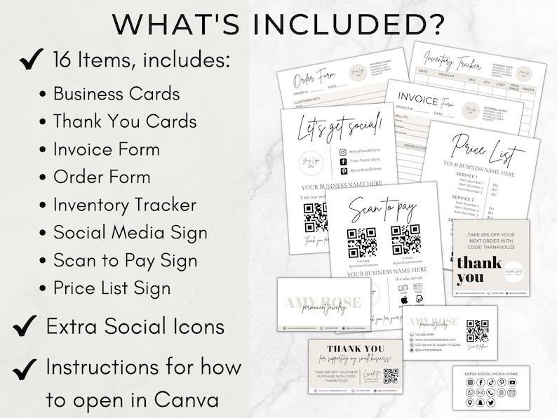 Small Business QR Code Sign Bundle Social Media Sign Scan to - Etsy
