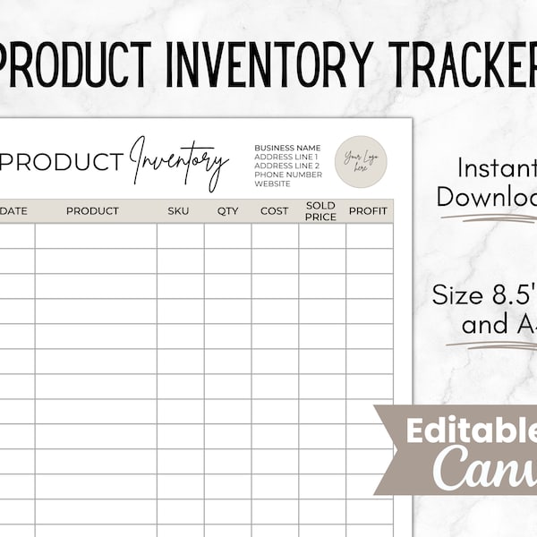 Canva Inventory Sheet - Etsy