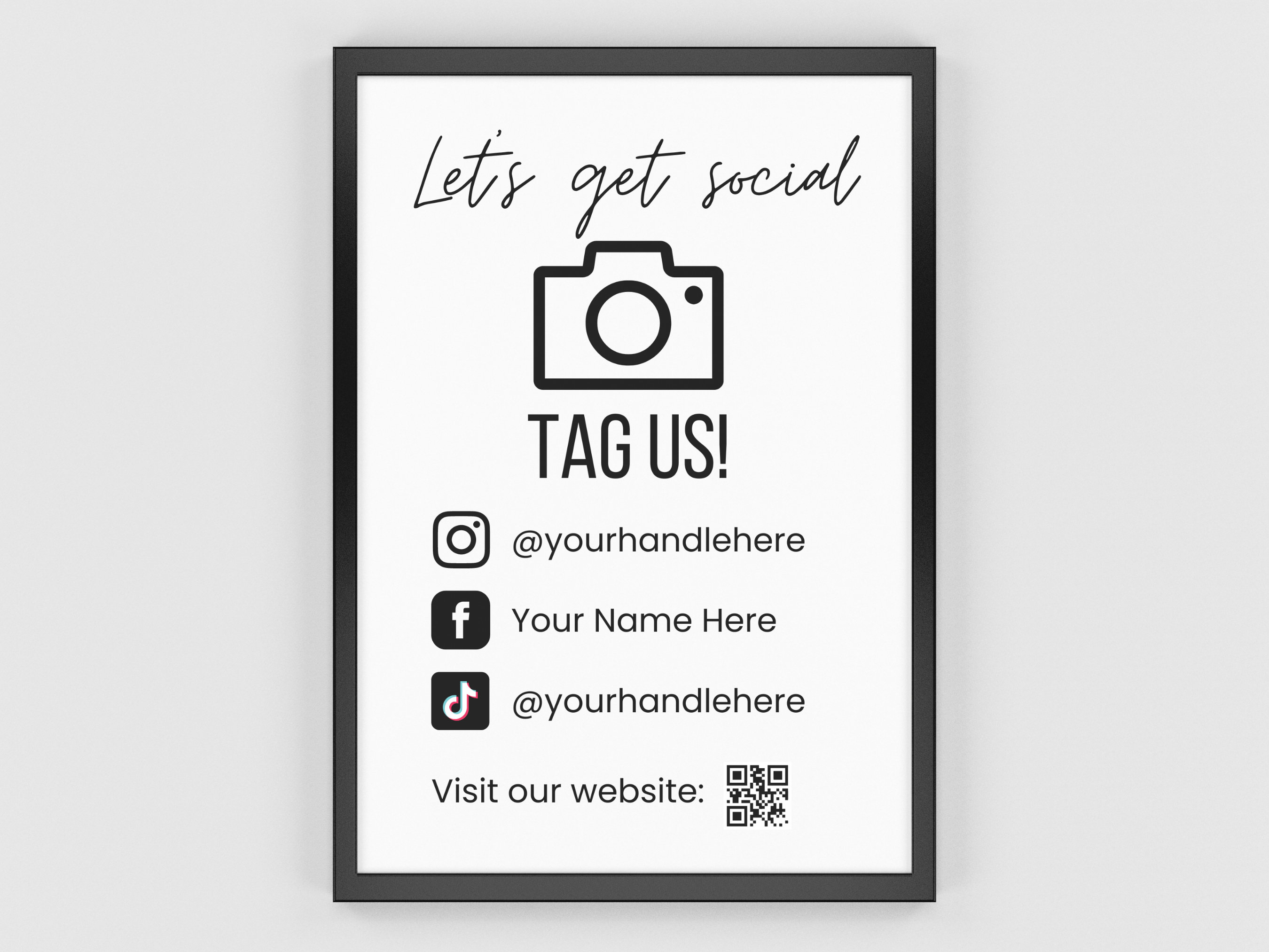 Airbnb Social Media Sign Template, Airbnb Host Signs, QR Code Sign ...