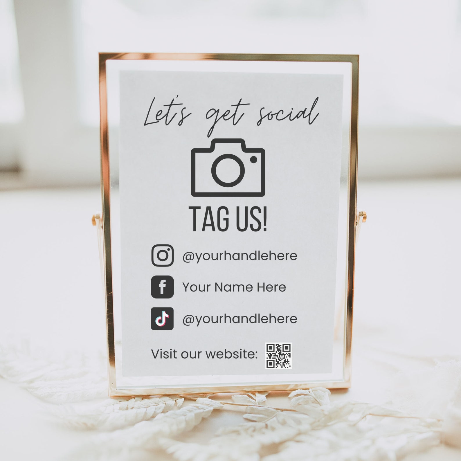 Airbnb Social Media Sign Template, Airbnb Host Signs, QR Code Sign ...