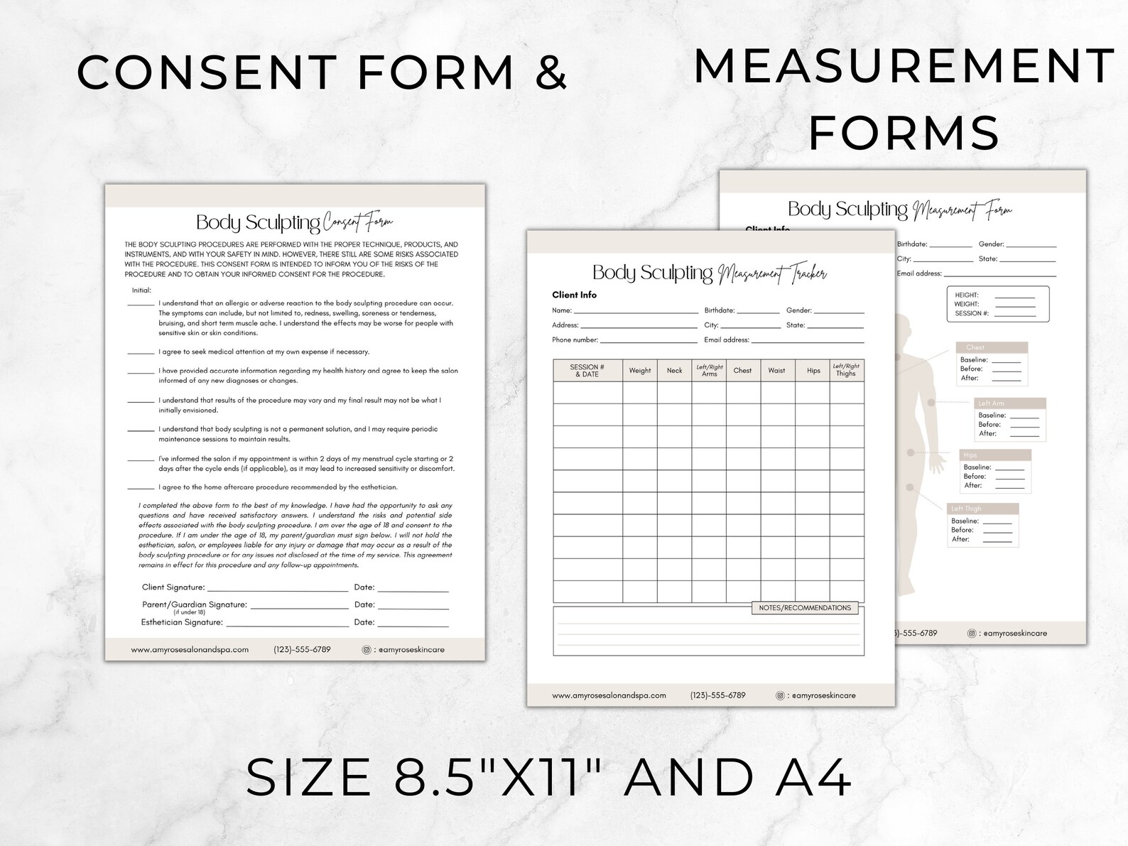 Body Sculpting Intake Forms, Body Contouring Consent Forms, Editable ...