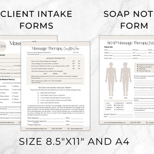 Massage Therapy Forms, Massage Intake and Consent Forms, Massage ...
