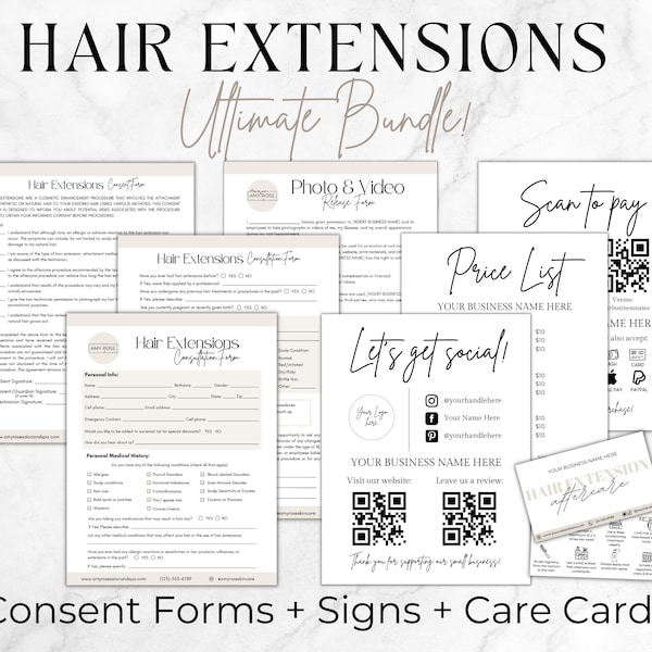 Hair Salon Forms - Etsy