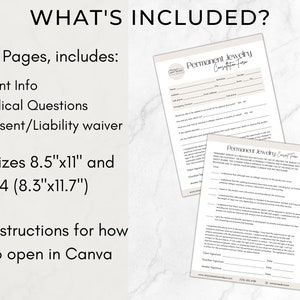 Permanent Jewelry Consent Forms, Permanent Jewelry Client Intake ...