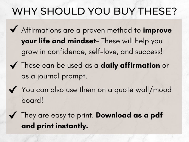 Printable Affirmation Cards, Daily Positive Affirmation Quotes, Self ...
