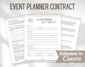 Event Planner Contract Template Client Intake Form Editable - Etsy