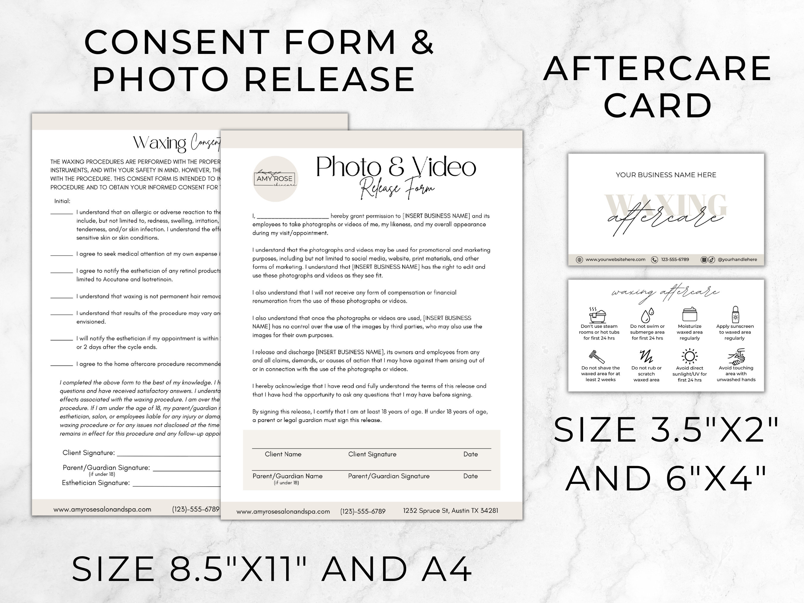 Editable Waxing Consent Form Templates, Esthetician Forms, Printable ...