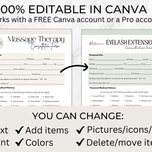 Massage Therapy Forms, Massage Intake and Consent Forms, Massage ...