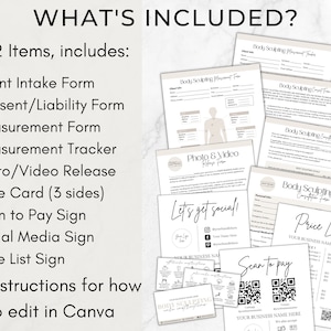 Body Sculpting Intake Forms, Body Contouring Consent Forms, Editable ...