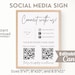 Connect With Us Social Media Sign, Editable QR Code Sign, Small ...