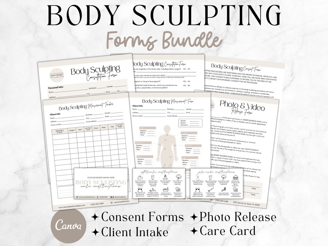 Body Sculpting Intake Forms, Editable Body Contouring Consultation and ...
