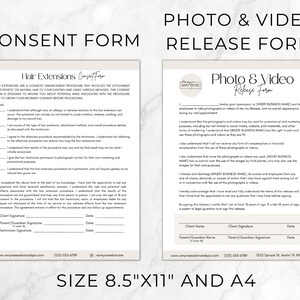 Editable Hair Extension Form Templates, Hair Salon Canva Templates ...