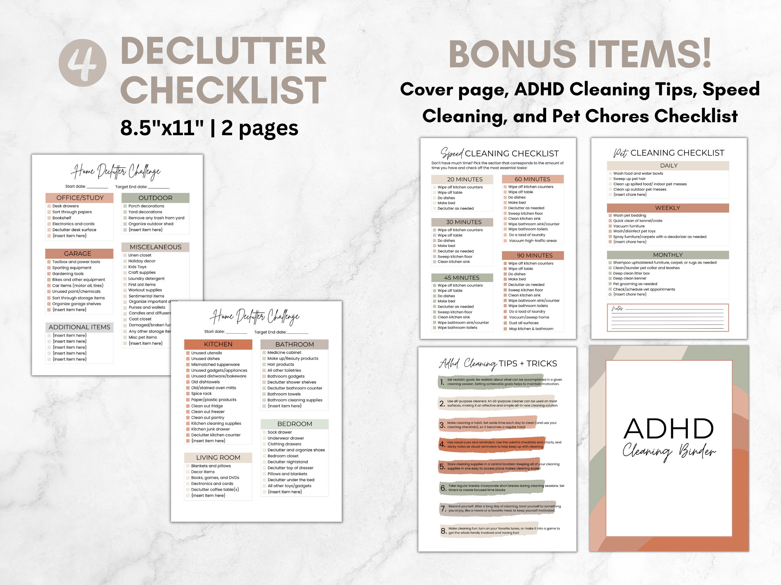 Adhd Cleaning Planner, Adhd Chore Checklist, Family and Adult Chore ...