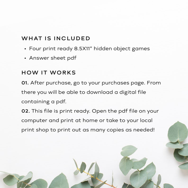 Wedding Hidden Object Game: Set of Four Printable Reception Activities ...