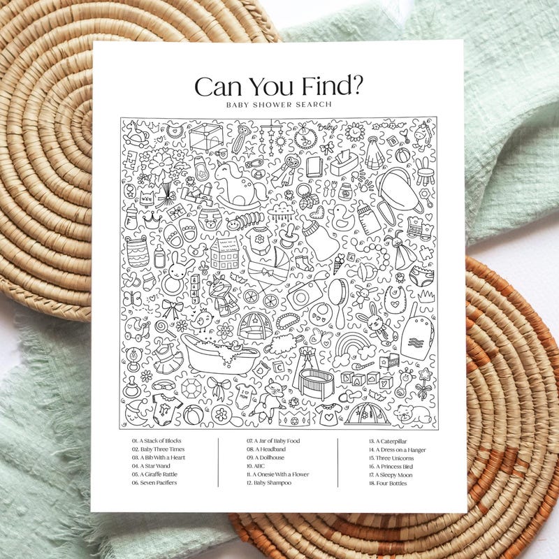 Hidden Object Baby Shower - Etsy
