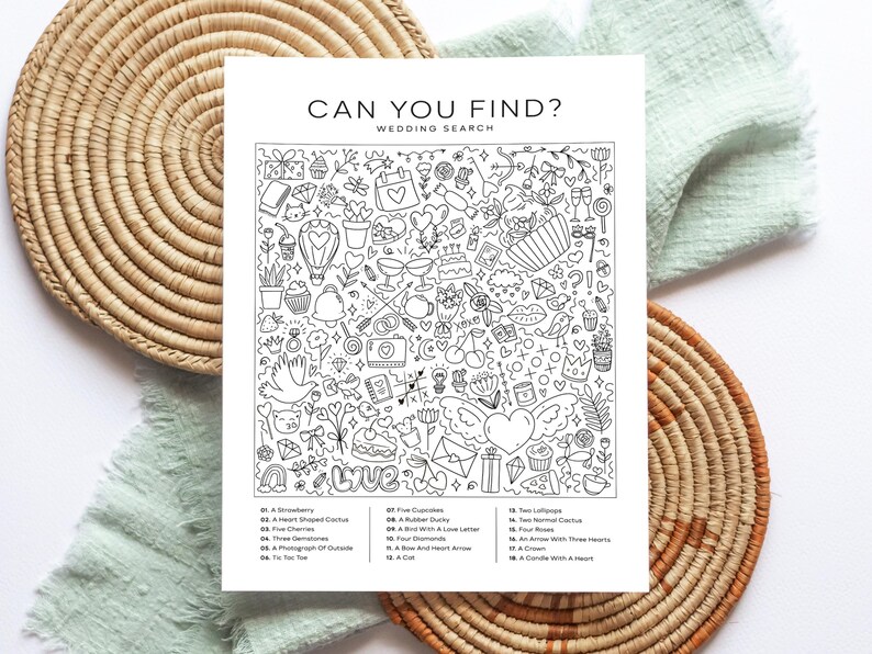 Wedding Hidden Object Game: Bridal Shower Reception Activity (PDF) - Etsy