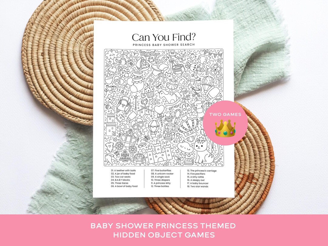 Princess Baby Shower Game: Hidden Object Search (PDF Download) - Etsy