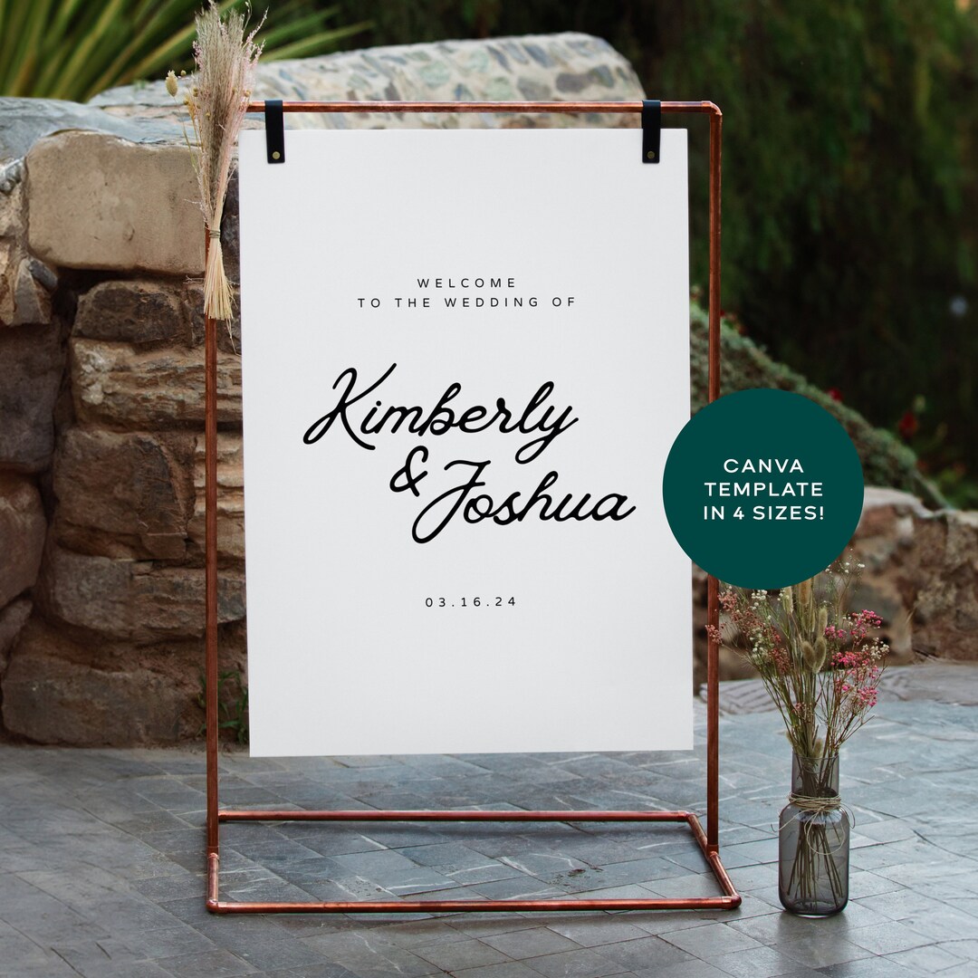 Editable Canva Wedding Welcome Sign Template, Wedding Sign Template ...