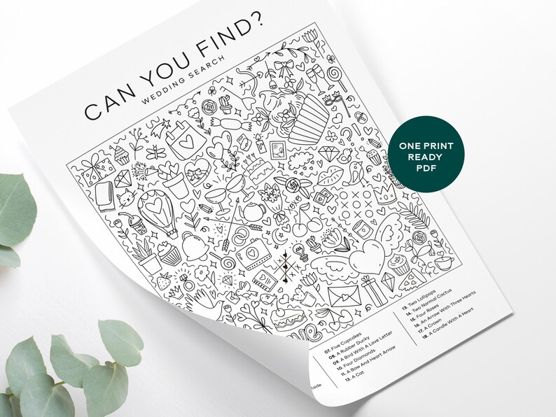 Wedding Hidden Object Game: Bridal Shower Reception Activity (PDF) - Etsy