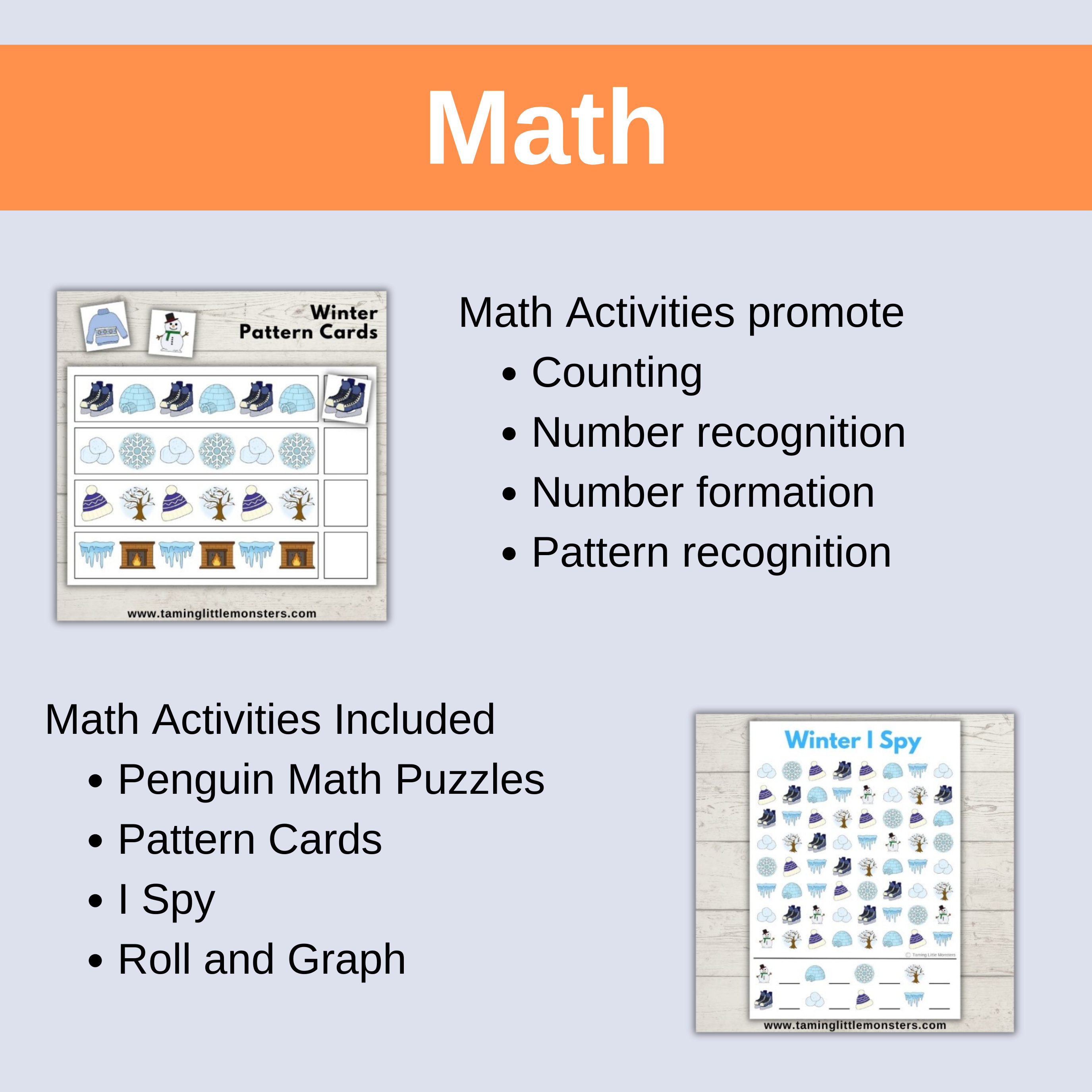 Winter Activity Pack | Printable Bundle for Preschool and Kindergarten ...