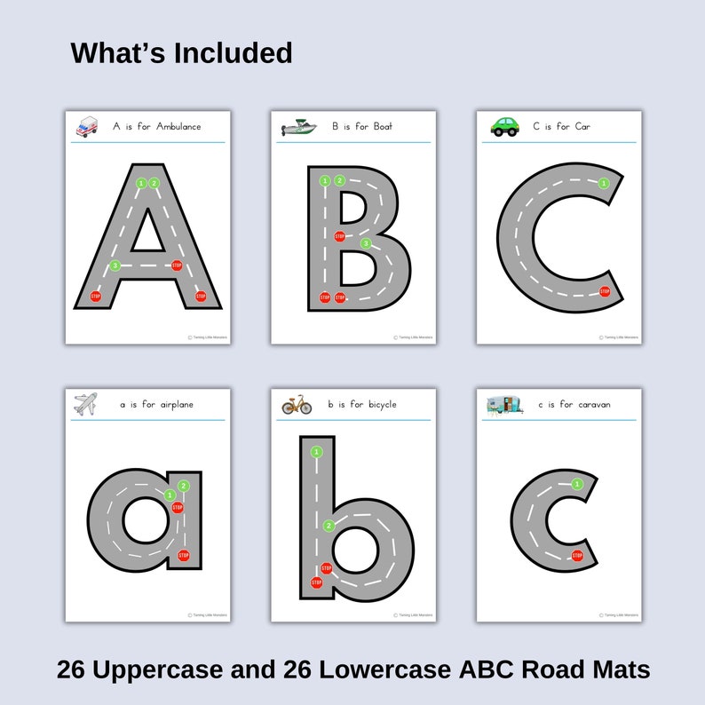 Alphabet and Number Road Mats for Preschool and Kindergarten - Etsy