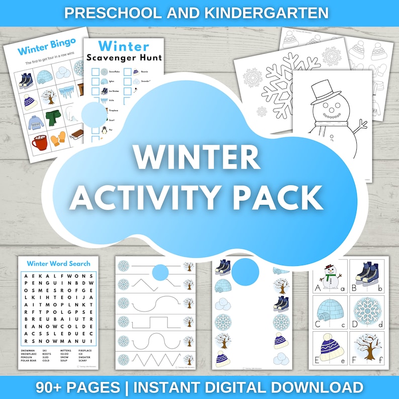 Winter Activity Pack | Printable Bundle for Preschool and Kindergarten ...