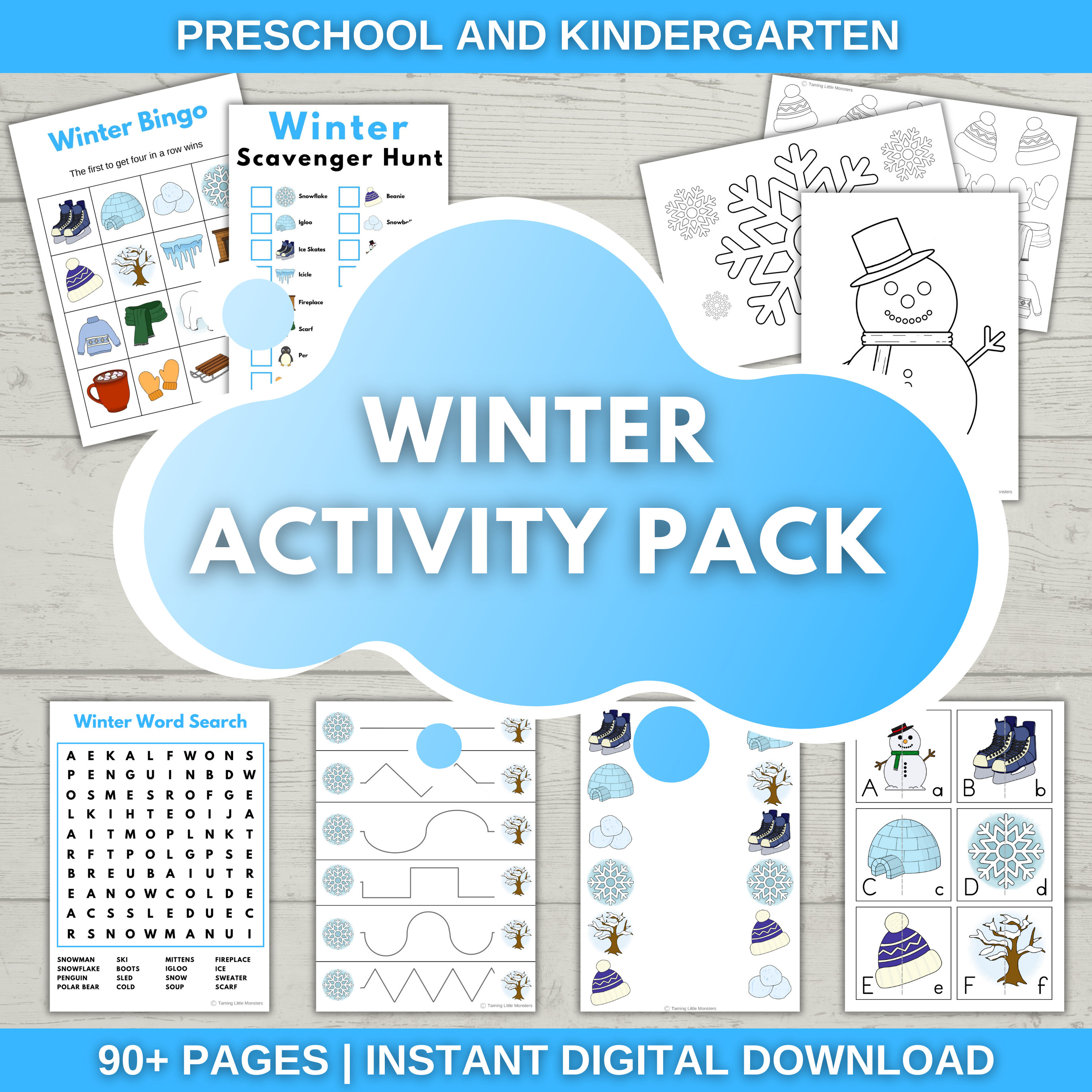 Winter Activity Pack | Printable Bundle for Preschool and Kindergarten ...