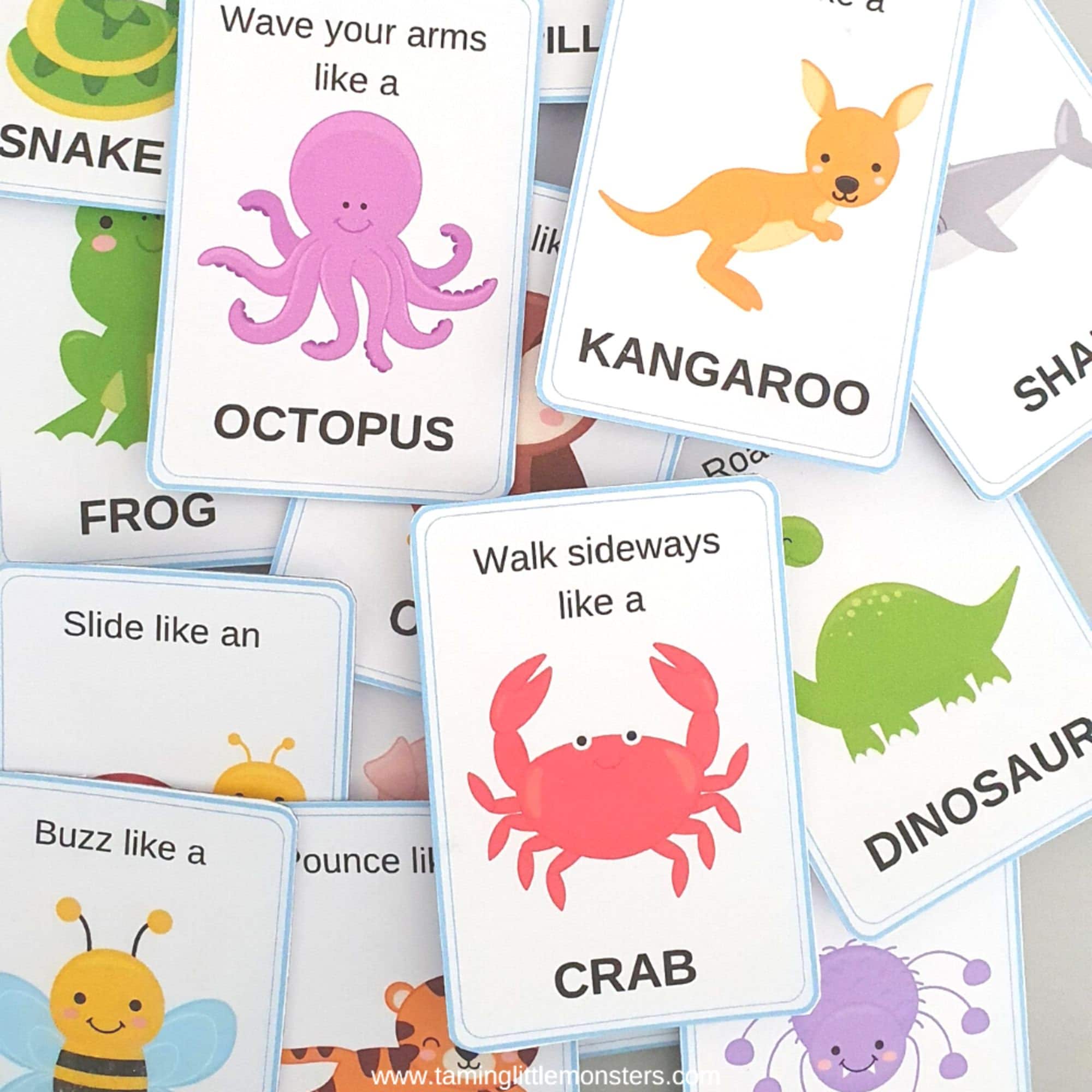 Animal Movement Cards | Preschool Activity and Busy Bag - Etsy
