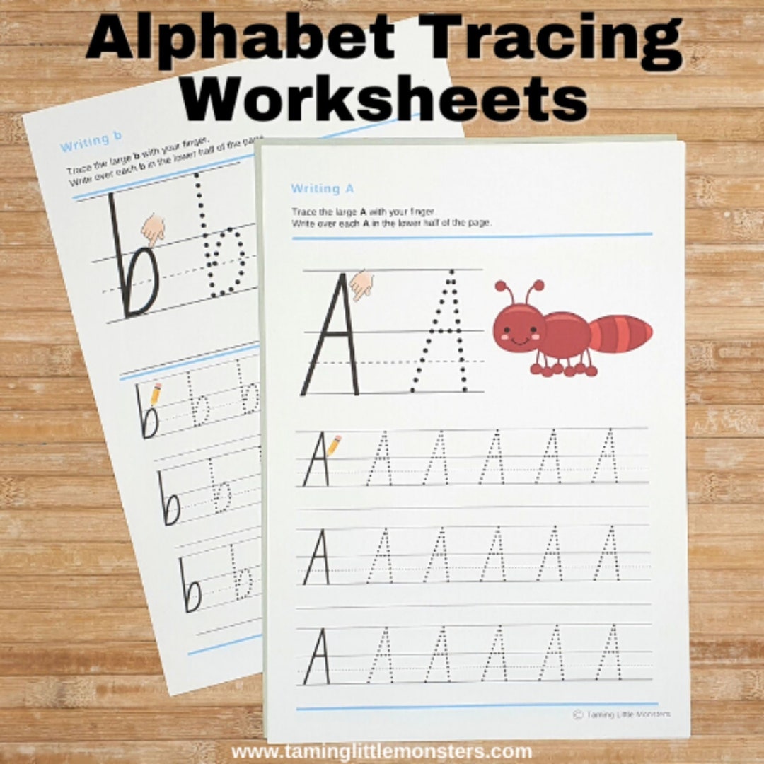 Alphabet Tracing Worksheets - Etsy