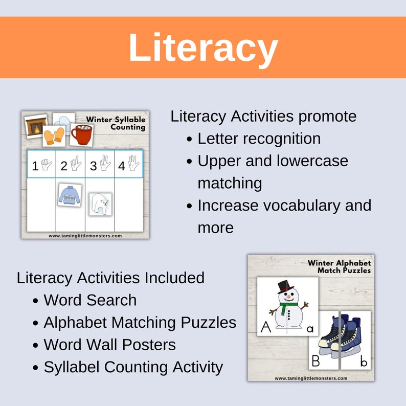 Winter Activity Pack | Printable Bundle for Preschool and Kindergarten ...