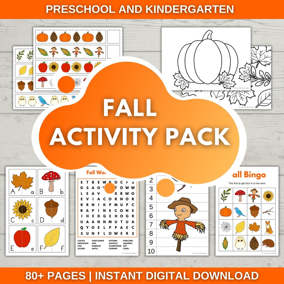 Fall Activity Pack for Preschool and Kindergarten - Etsy