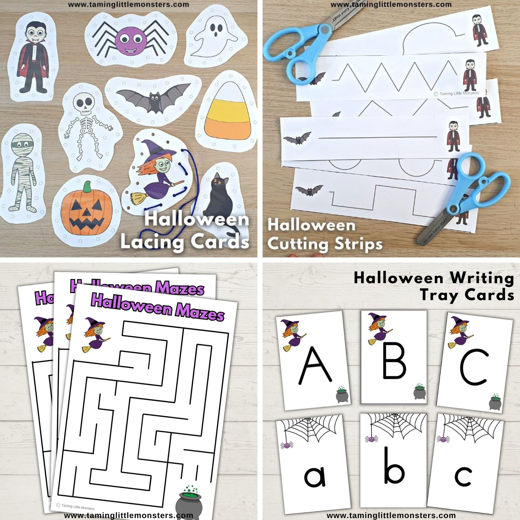 Printable Halloween Activity Pack for Kids. Math, Literacy, Games, Fine ...