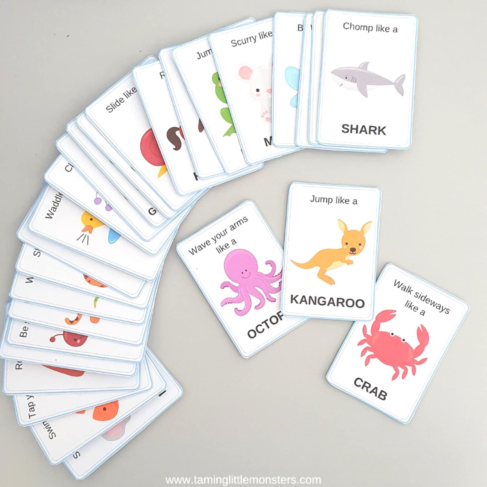 Animal Movement Cards | Preschool Activity and Busy Bag - Etsy