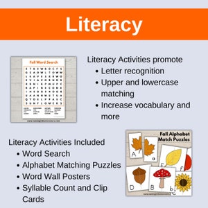 Fall Activity Pack for Preschool and Kindergarten - Etsy