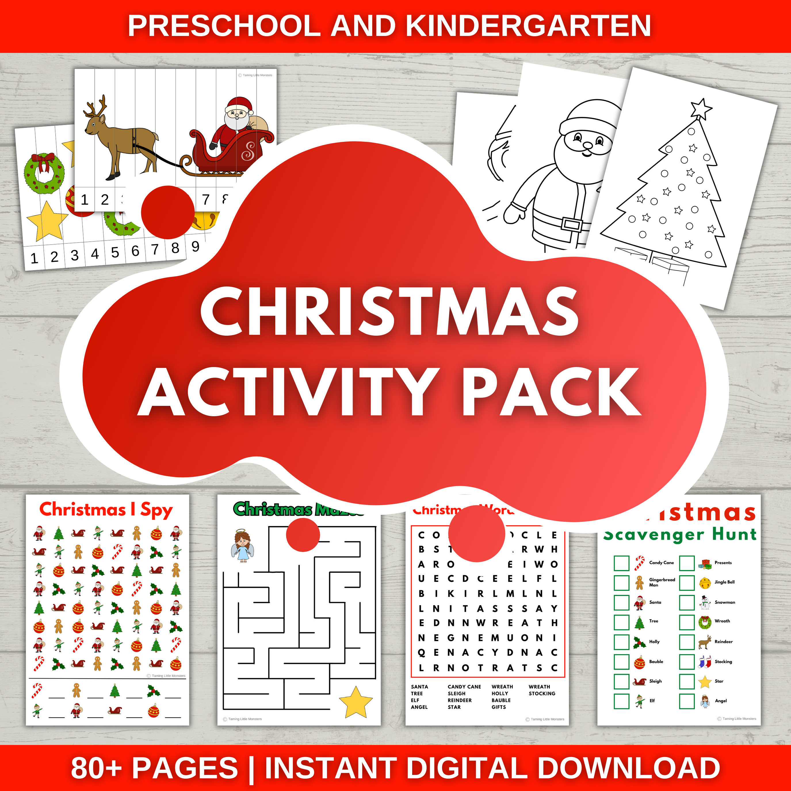 Christmas Activity Pack for Preschool and Kindergarten | Christmas ...