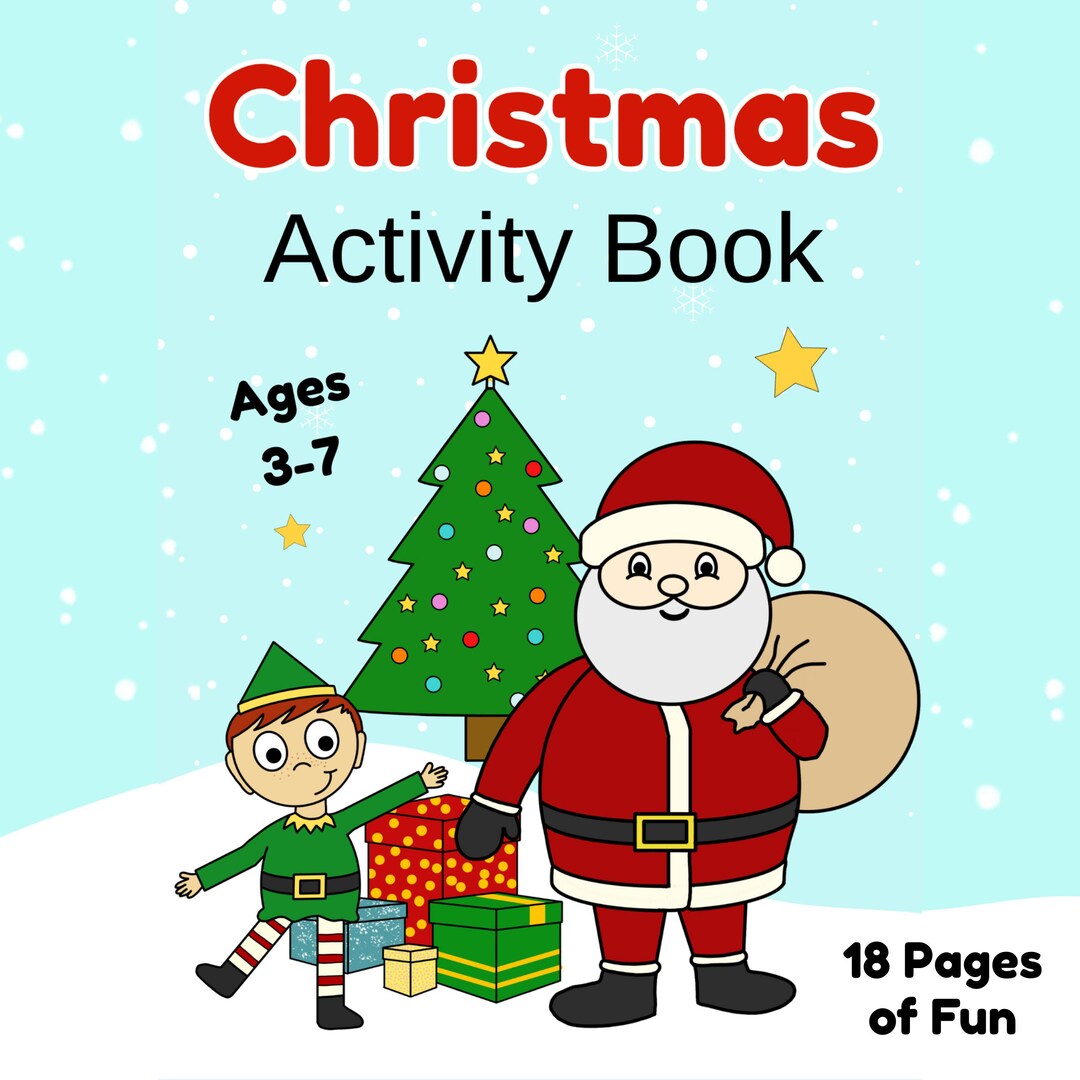 Christmas Activity Book, Printable Kids Activity Bundle, Preschool ...