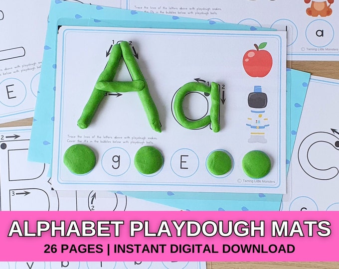 Alphabet Playdough Mats, Preschool Printable for Homeschool Resources ...
