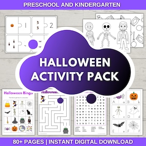 Printable Halloween Activity Pack for Kids. Math, Literacy, Games, Fine ...