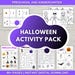 Printable Halloween Activity Pack for Kids. Math, Literacy, Games, Fine ...