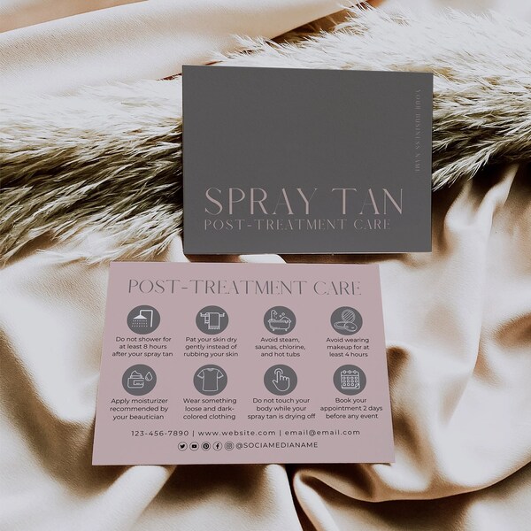 Pre and Post Spray Tan Cards - Etsy
