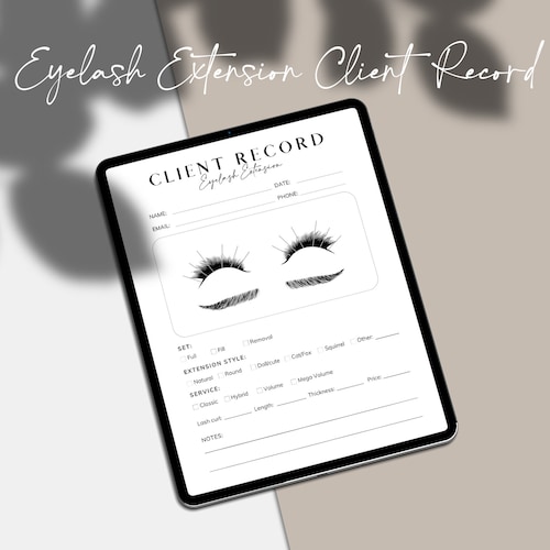 Editable Eyelash Extension Client Record Client Information - Etsy