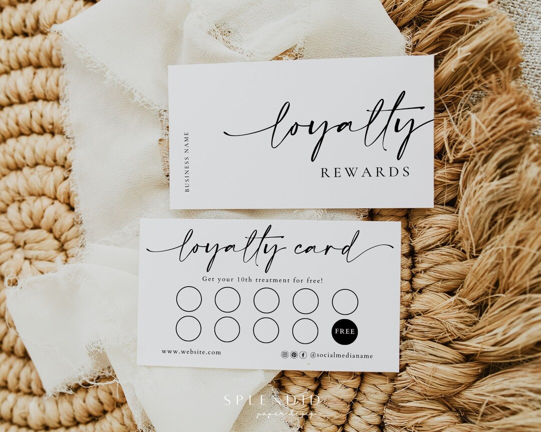 Modern Loyalty Card Template Customer Punch Card Editable - Etsy