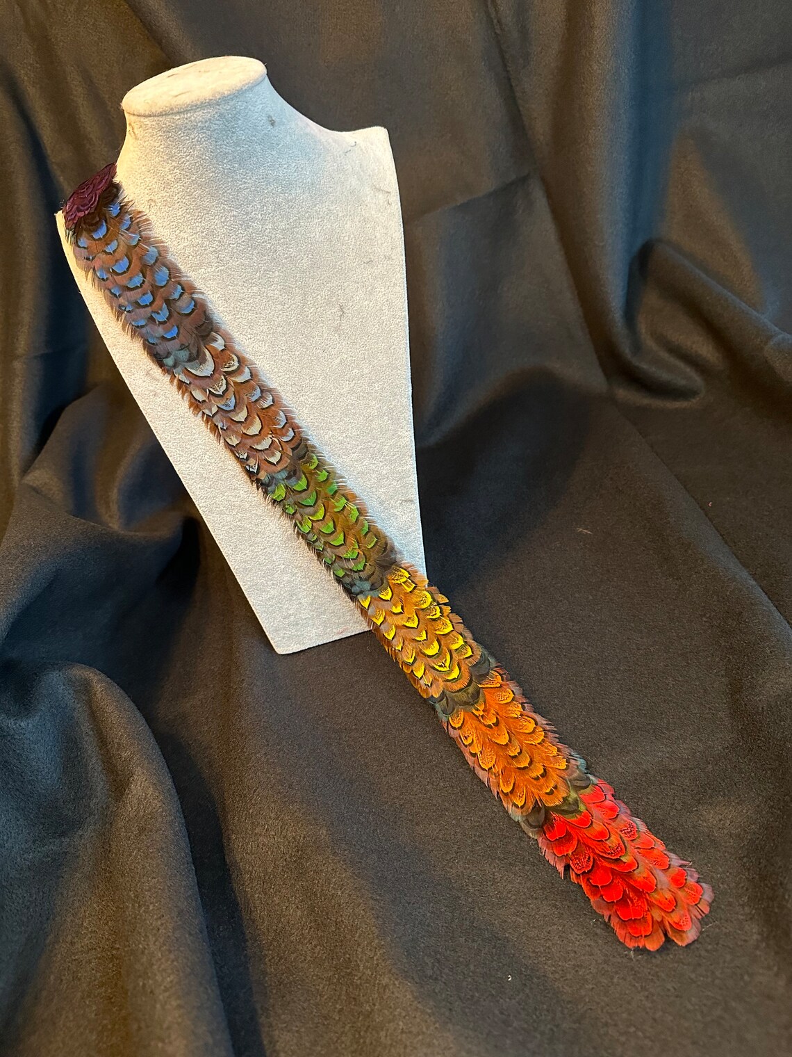 22-1/2 Rainbow Ringneck Pheasant Dyed Almond Feather Humu Papale ...