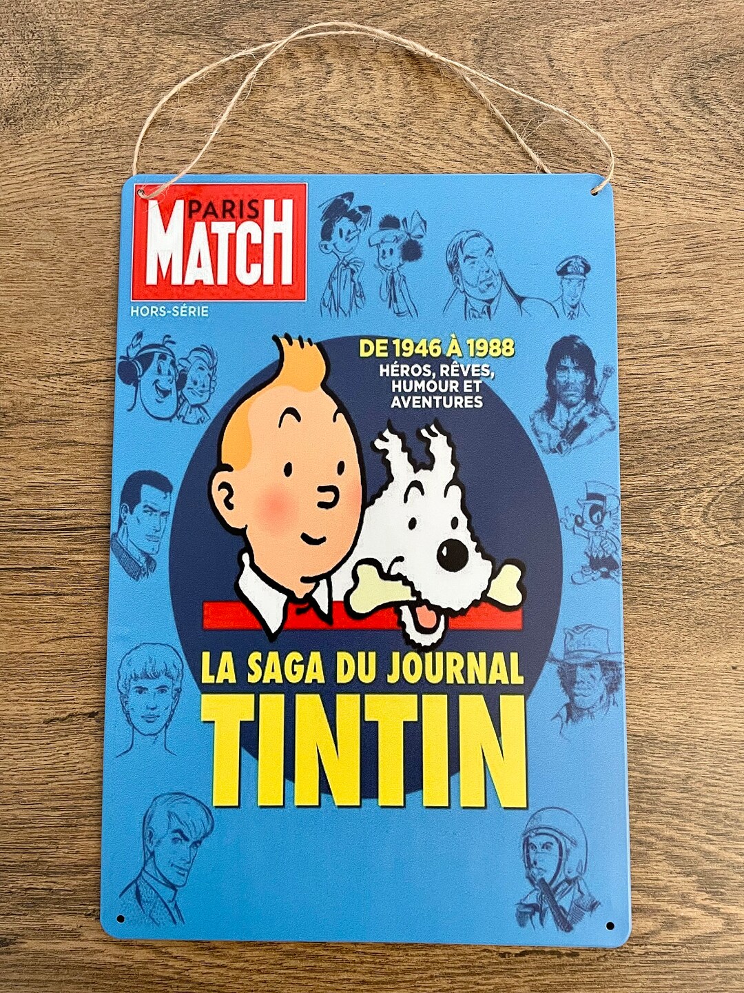 Large A4 Size Tintin Adventure Comic Cartoon Creative Tinplate Wall ...