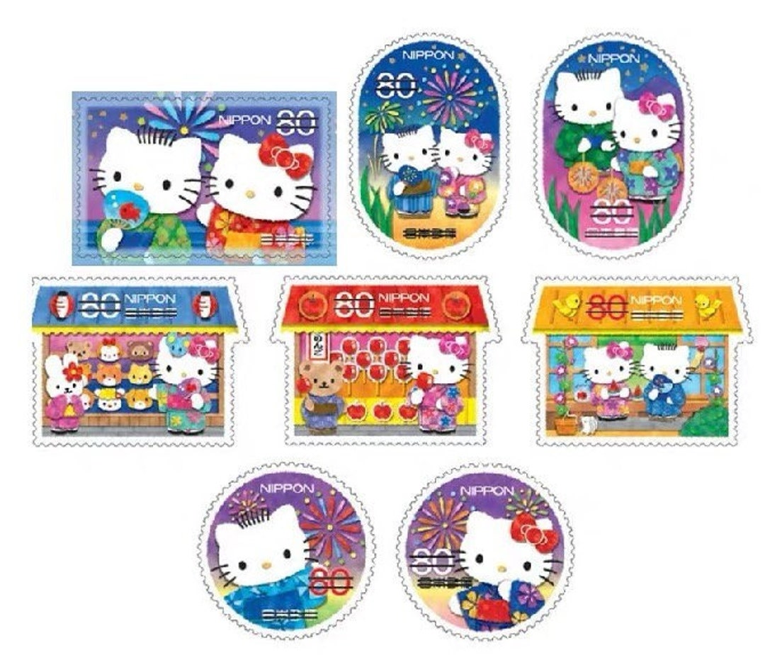 Hello Kitty and Dear Daniel Japanese 8 Pieces Used Stamp Set 2012 G60 ...