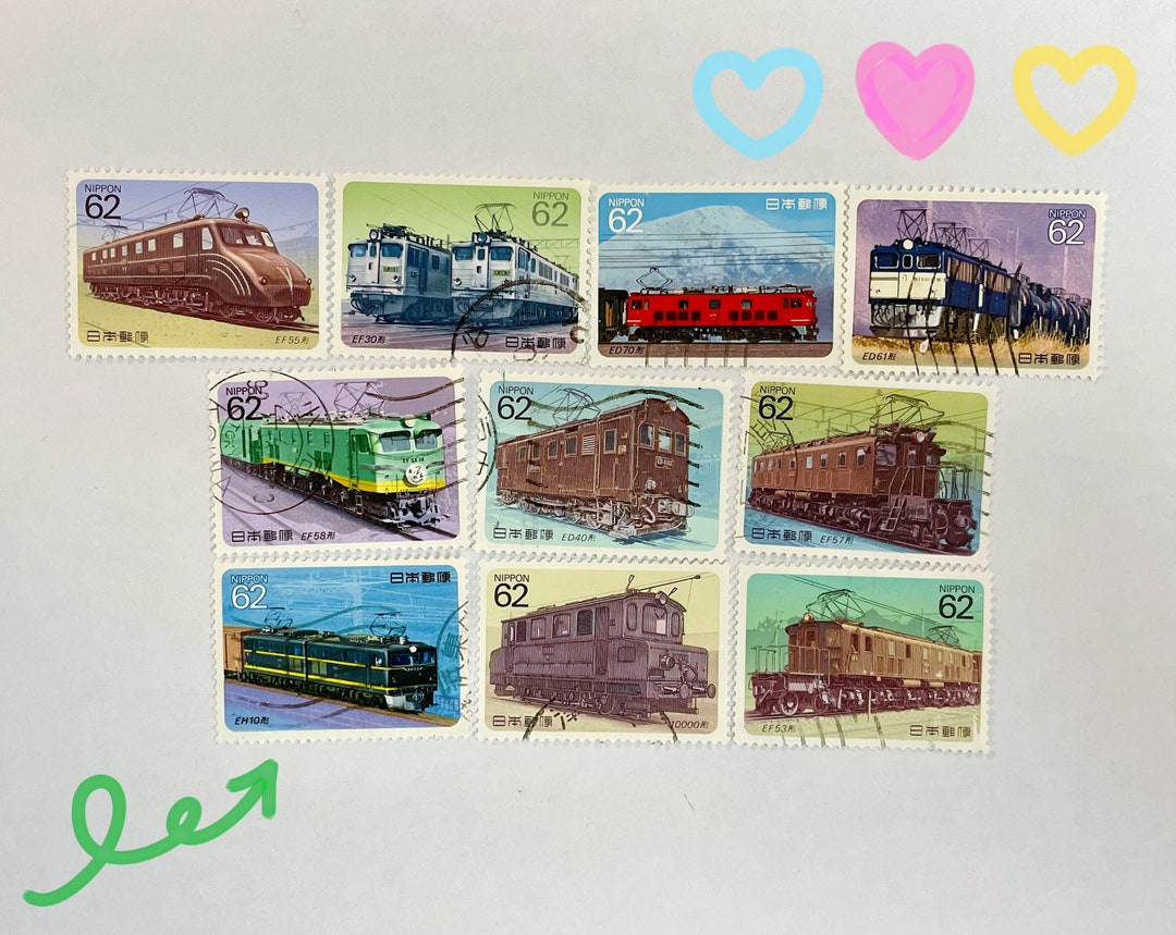 Japanese Stamps 1990 Electric Train Series Collection C1269-C1278 ...