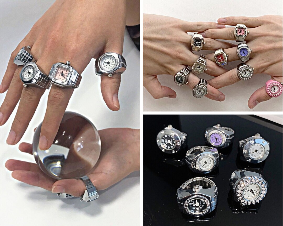 Unique Watch Rings Y2K Jewelry Clock Rings Steampunk Ring - Etsy