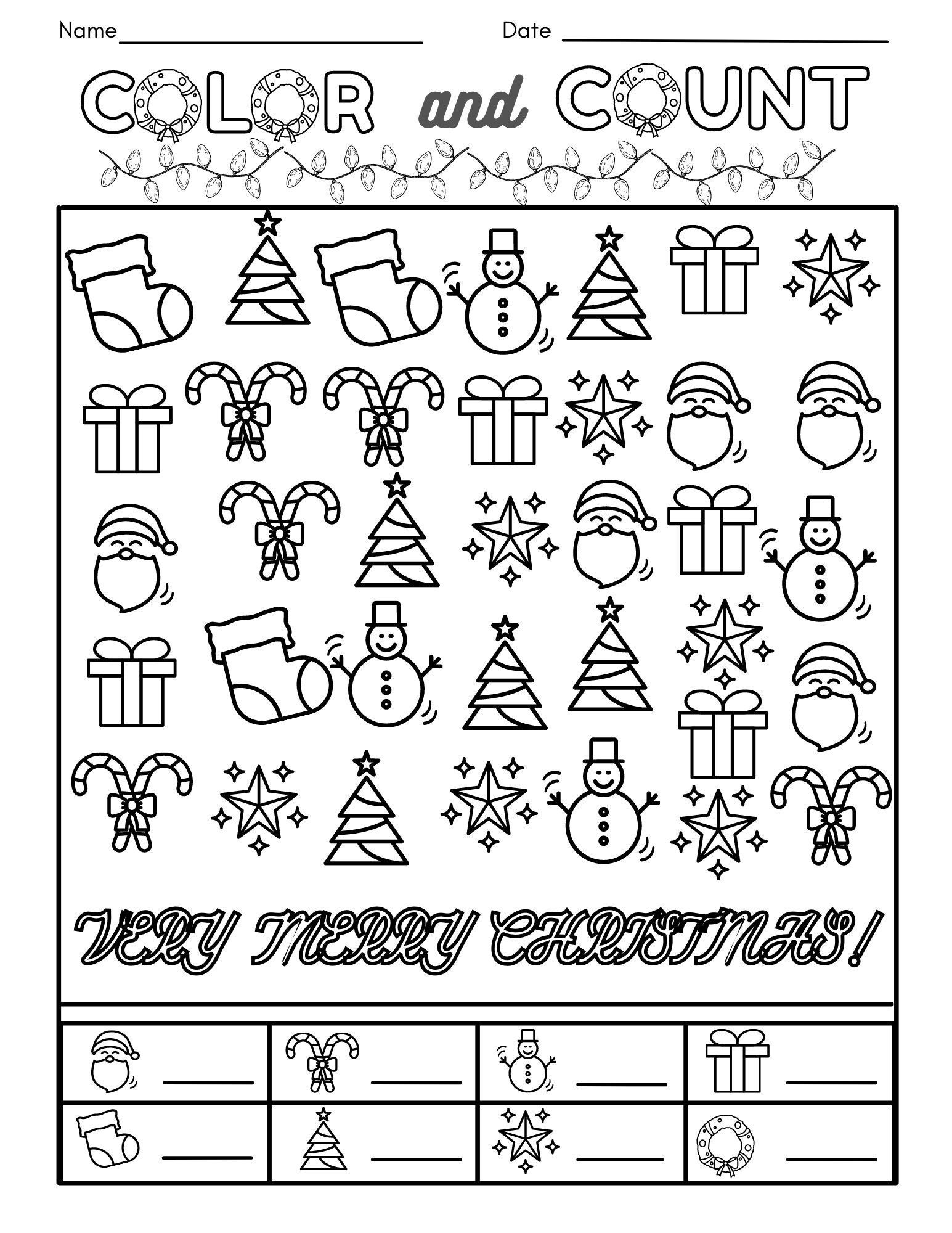 Fun and Easy Color and Count Elementary School Worksheet - Etsy